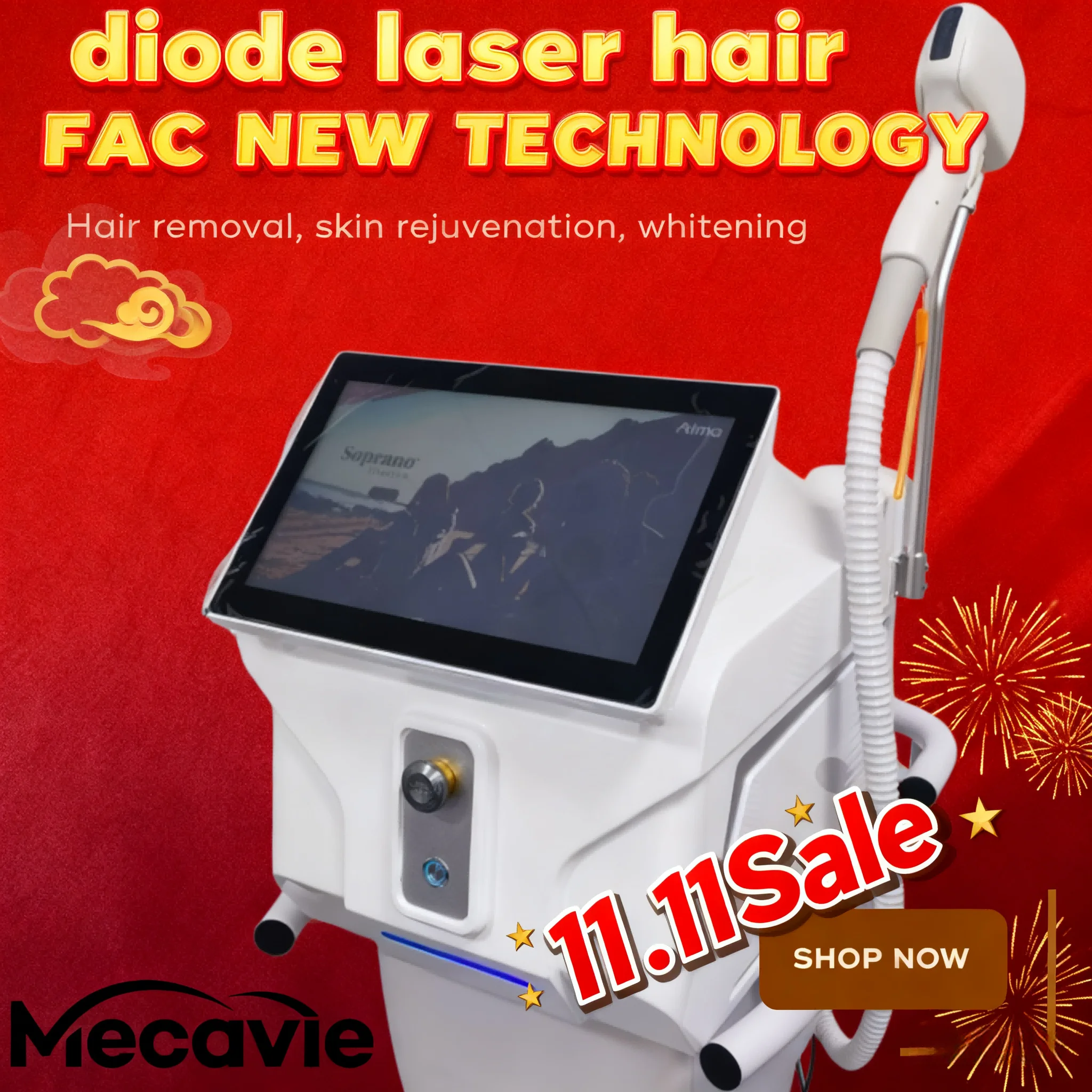 11.11 Sale808nm Diode Laser Hair Removal Machine Alexandrite Permanent ...