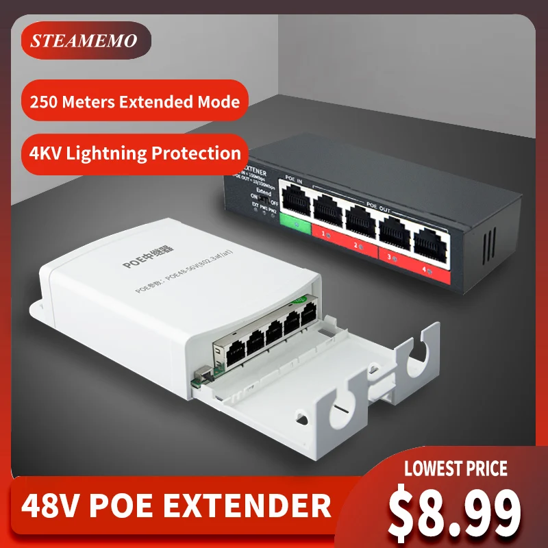 Poe Extender Ip Camera | Waterproof Poe Extender | Poe Extender 1 Port - 4 Port Poe - Aliexpress