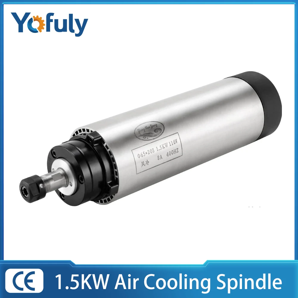 Air-Cooled-Spindle-220V-1-5KW-1500W-65mm-4-Bearings-24000RPM-400HZ-Air ...