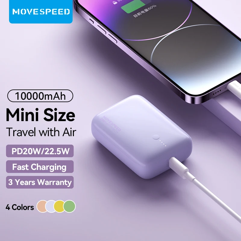 MOVESPEED Q10 Power Bank 10000mAh PD20W Fast Charging Powerbank ...