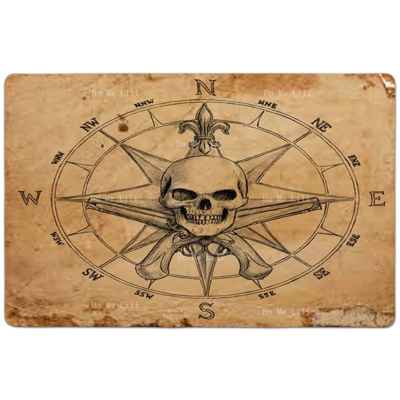 Old Compass Rose Skull