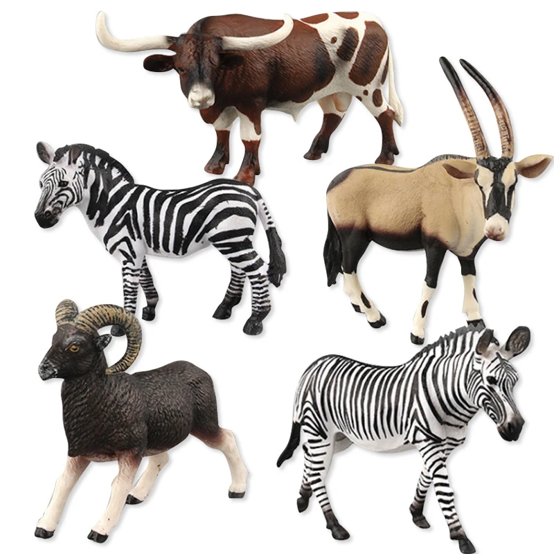 Simulation African Wildlife Animals Longhorn Bull Zebra Argali Oryx ...
