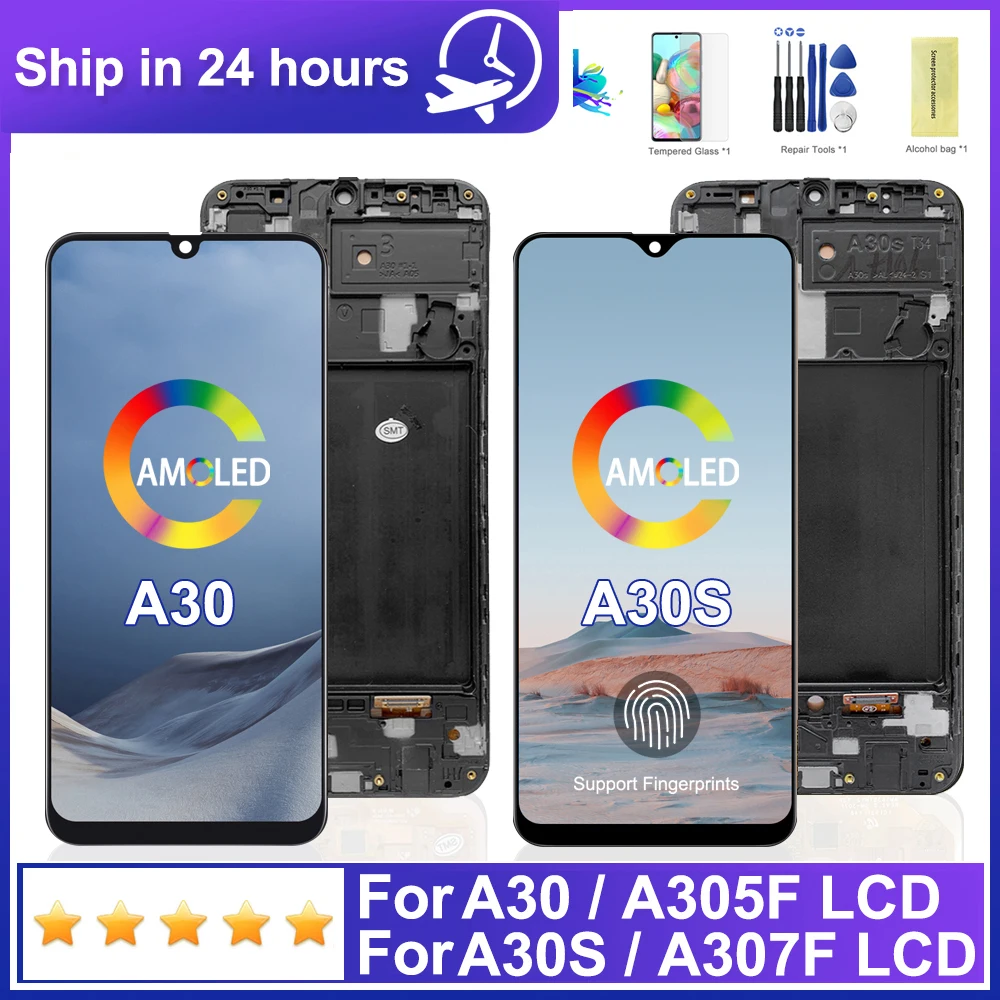 6-4-For-AMOLED-For-Samsung-A30-LCD-SM-A30-A305-Display-Touch-Screen ...