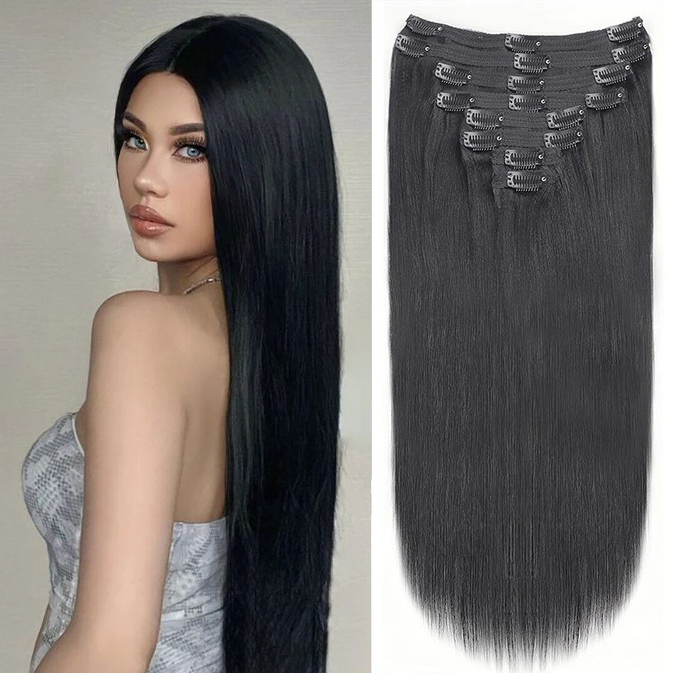 Clip-In-Hair-Extension-Natural-Straight-Human-Hair-Clip-In-Extension ...