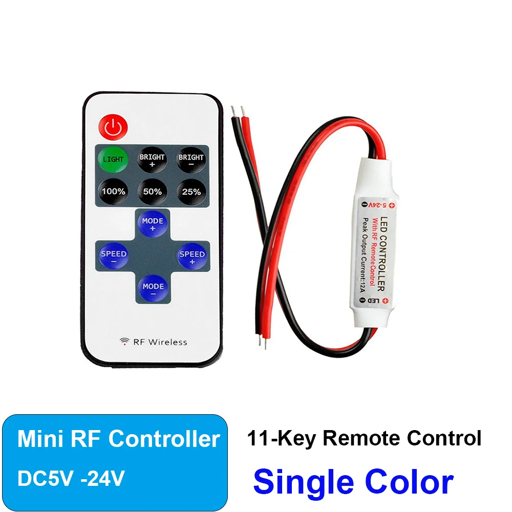 RF 11 Keys DC 5 24V Mini RF Wireless LED Remote Controller LED Dimmer ...