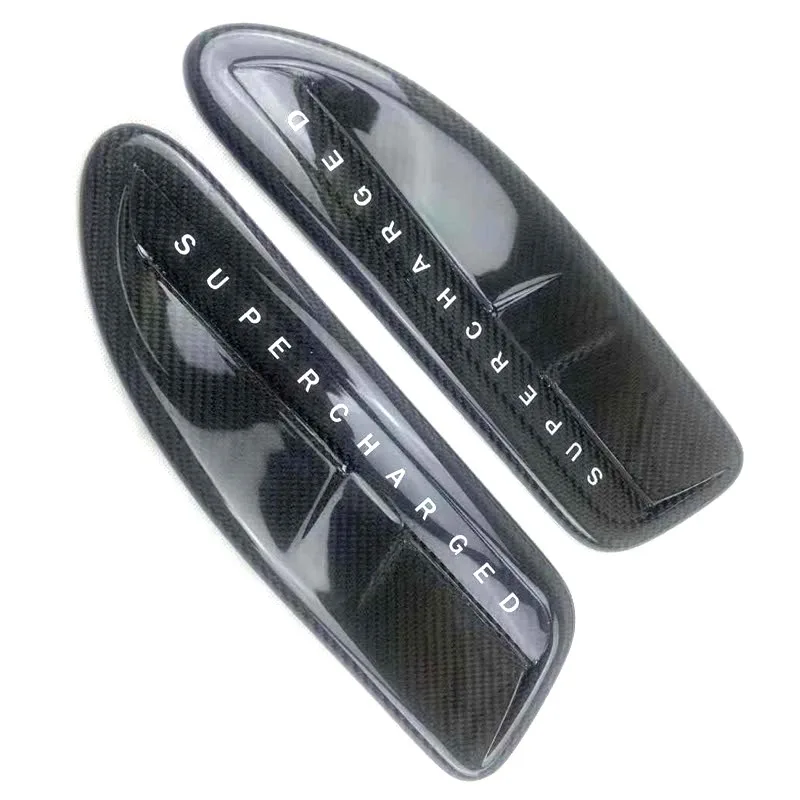 2x-Carbon-Fiber-Front-Bonnet-Hood-Vents-Molding-Trim-For-Jaguar-XJ-XF-F ...