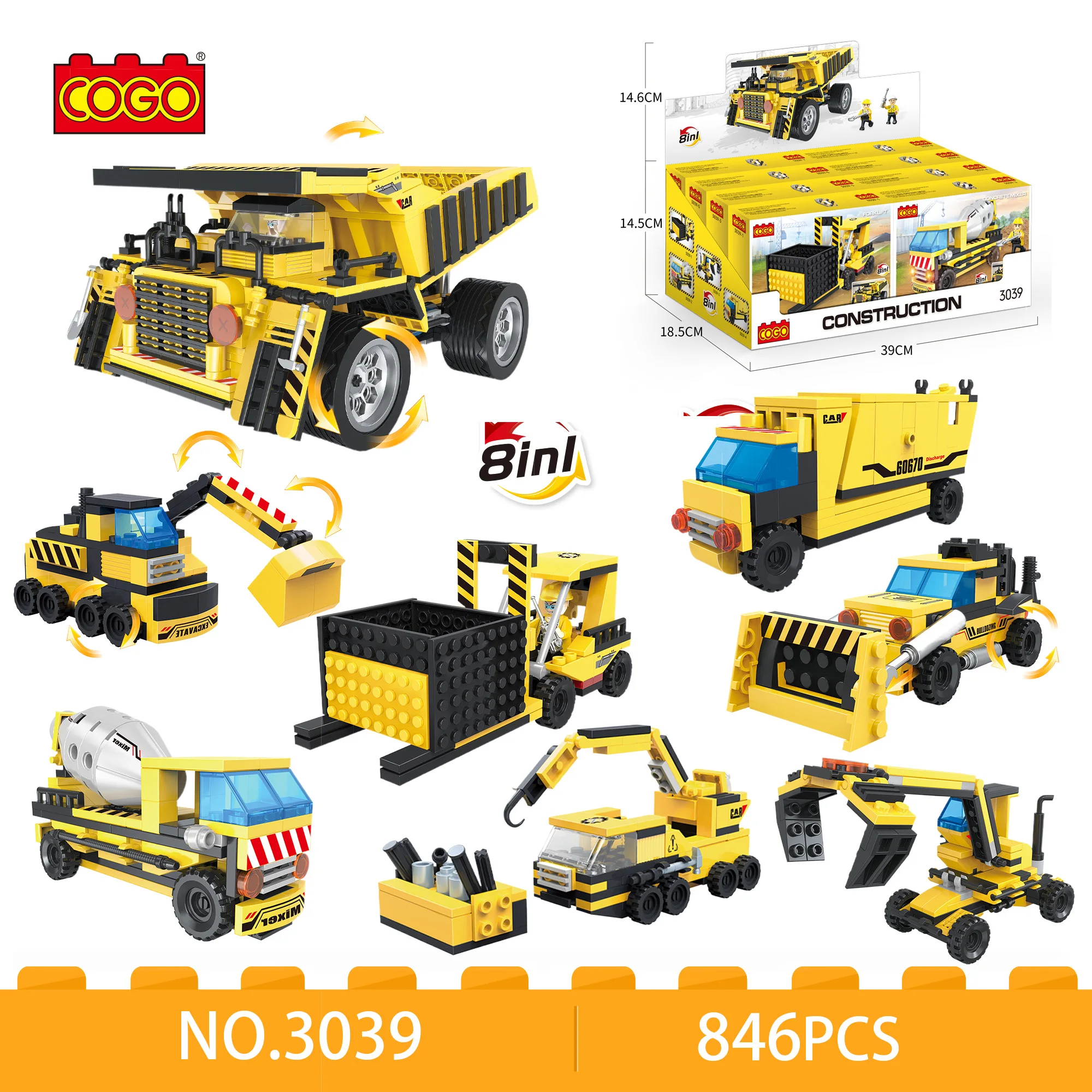 COGO-Engineering-Vehicle-Building-Blocks-Kits-Grader-Paver-Road-Rollers ...