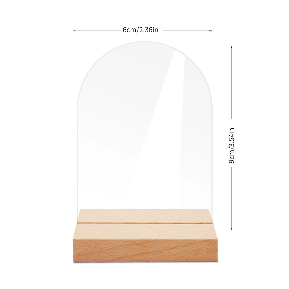 MX1056 Pack 8x10 Inch Clear Arch Acrylic Sign With Wood Stands Blank ...