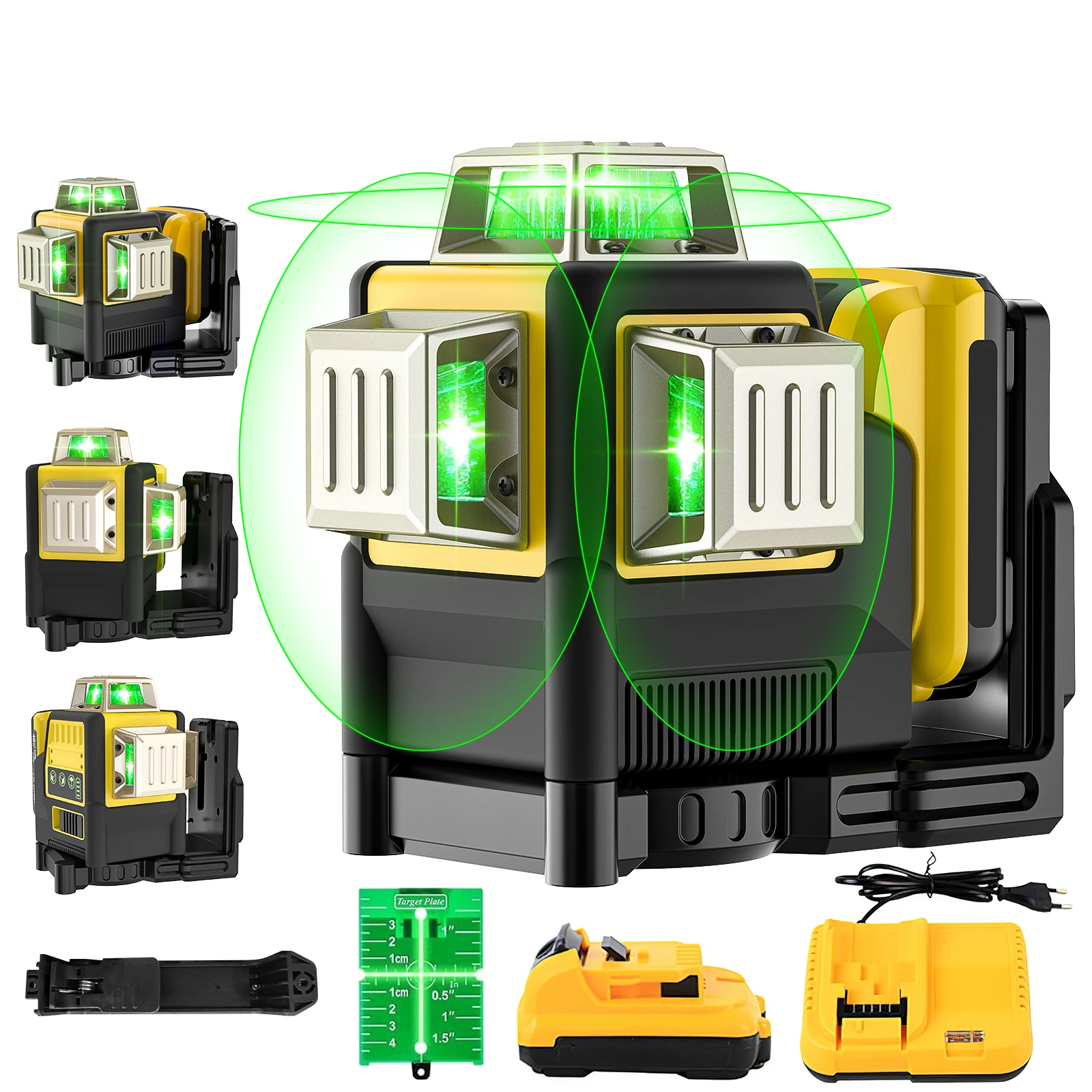 12-lijns zelfnivellerende groene straal 3D-laser horizontaal 4X360 ...