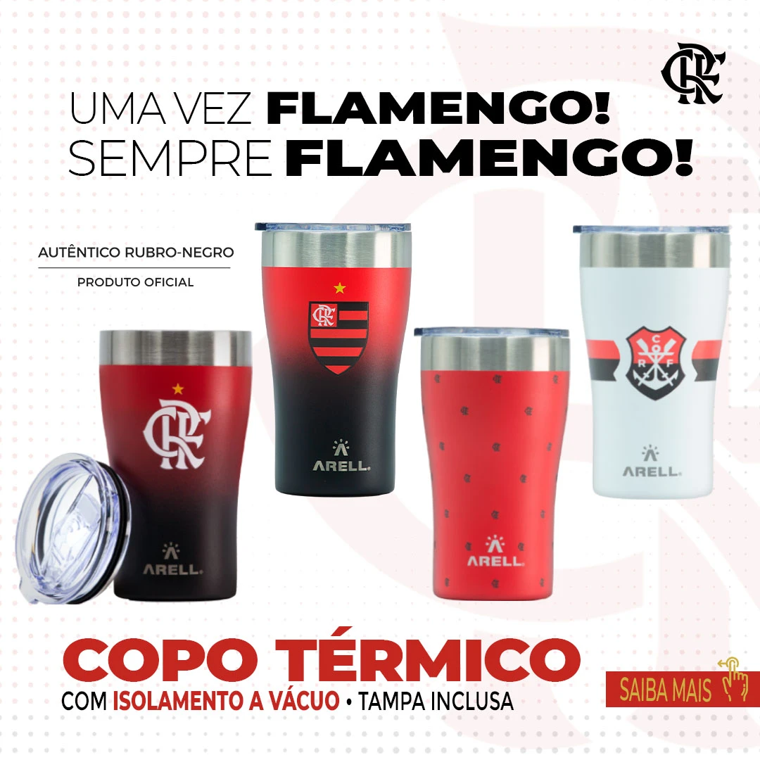 Copo térmico arell flamengo 500ml com tampa cerveja diversos modelos ...