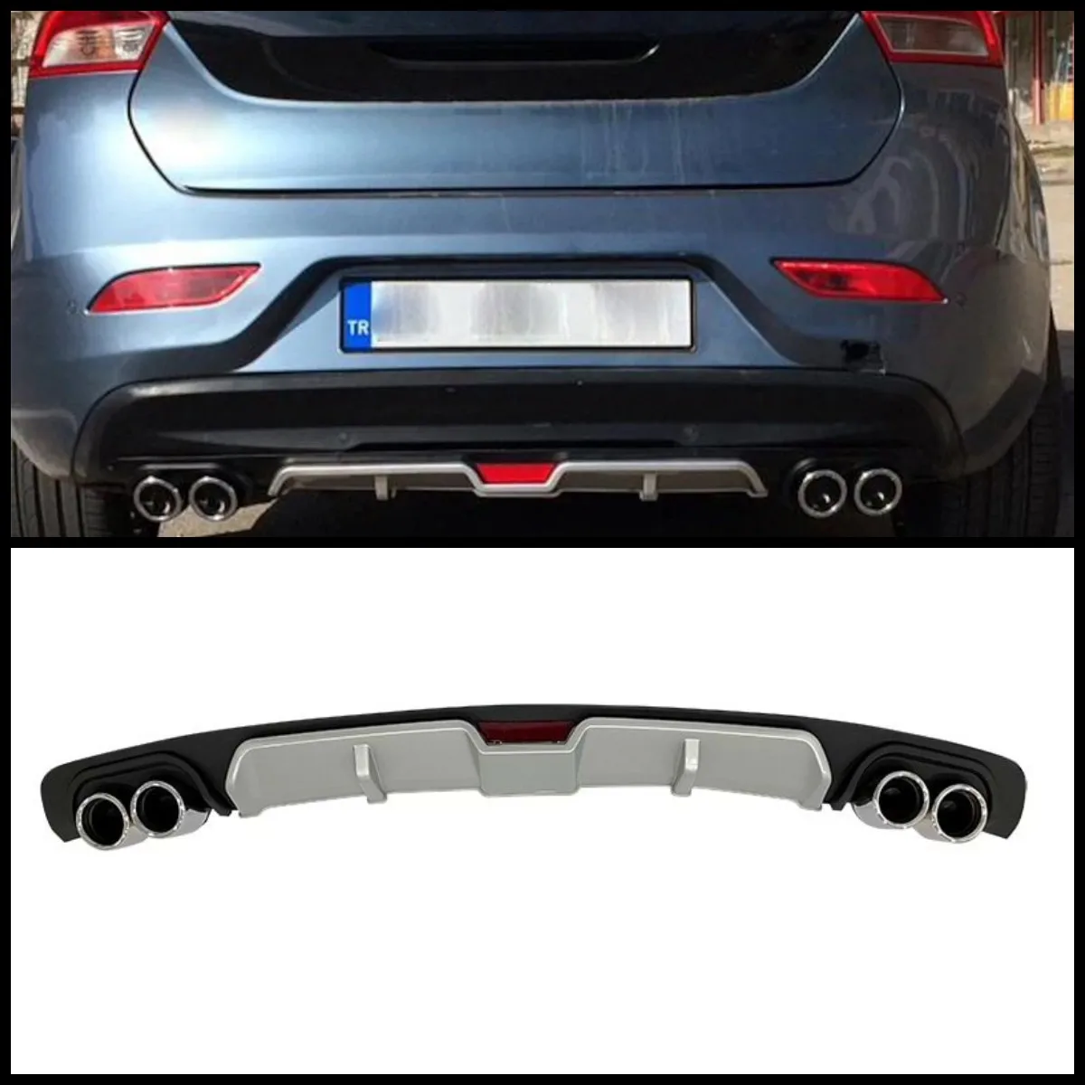For Volvo V40 Car Rear Bumper Diffuser Black ABS Plastic Car-Styling ...