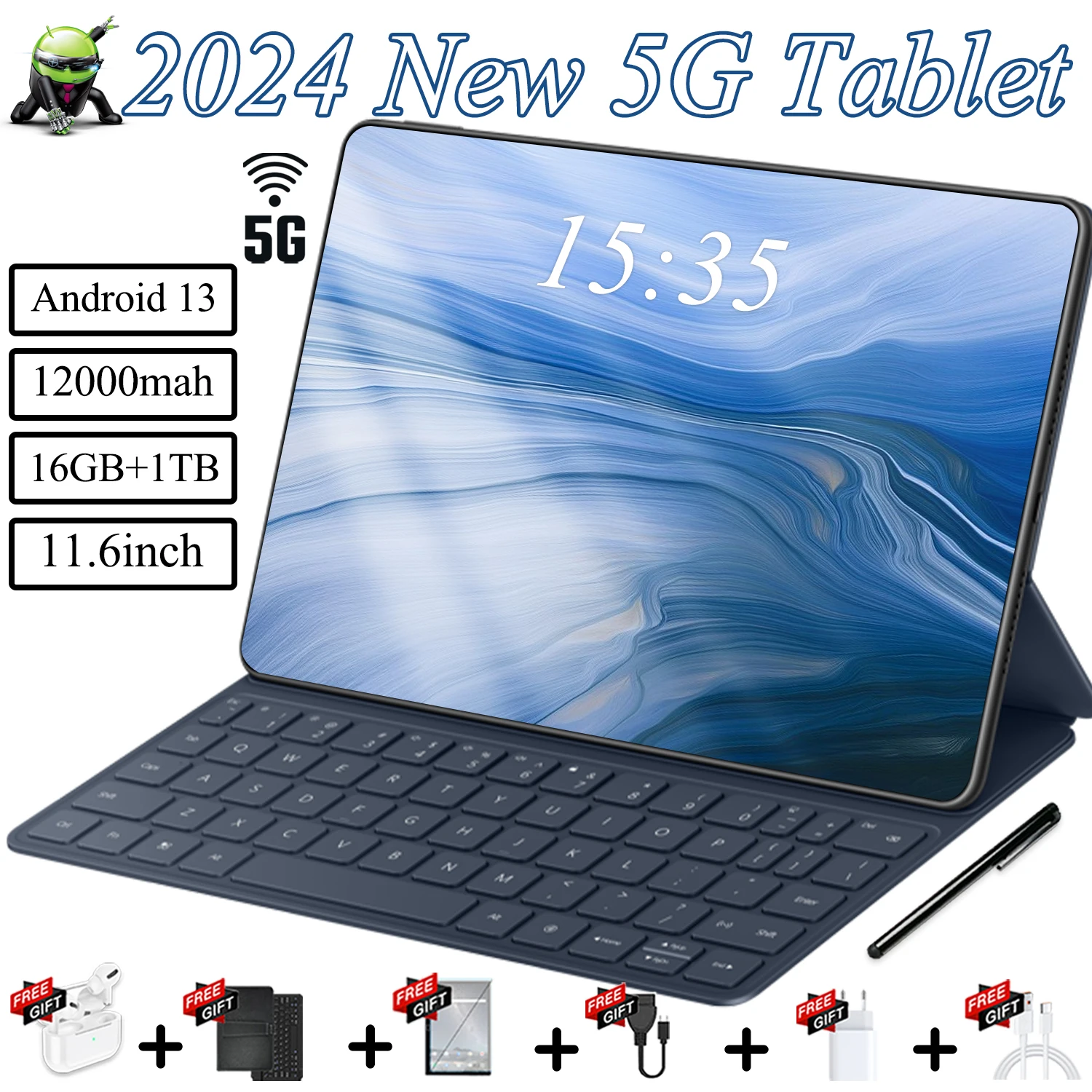 2024-Global-Version-11-6-inch-Tablet-Android-13-0-16GB-RAM-1TB-ROM-Wifi ...