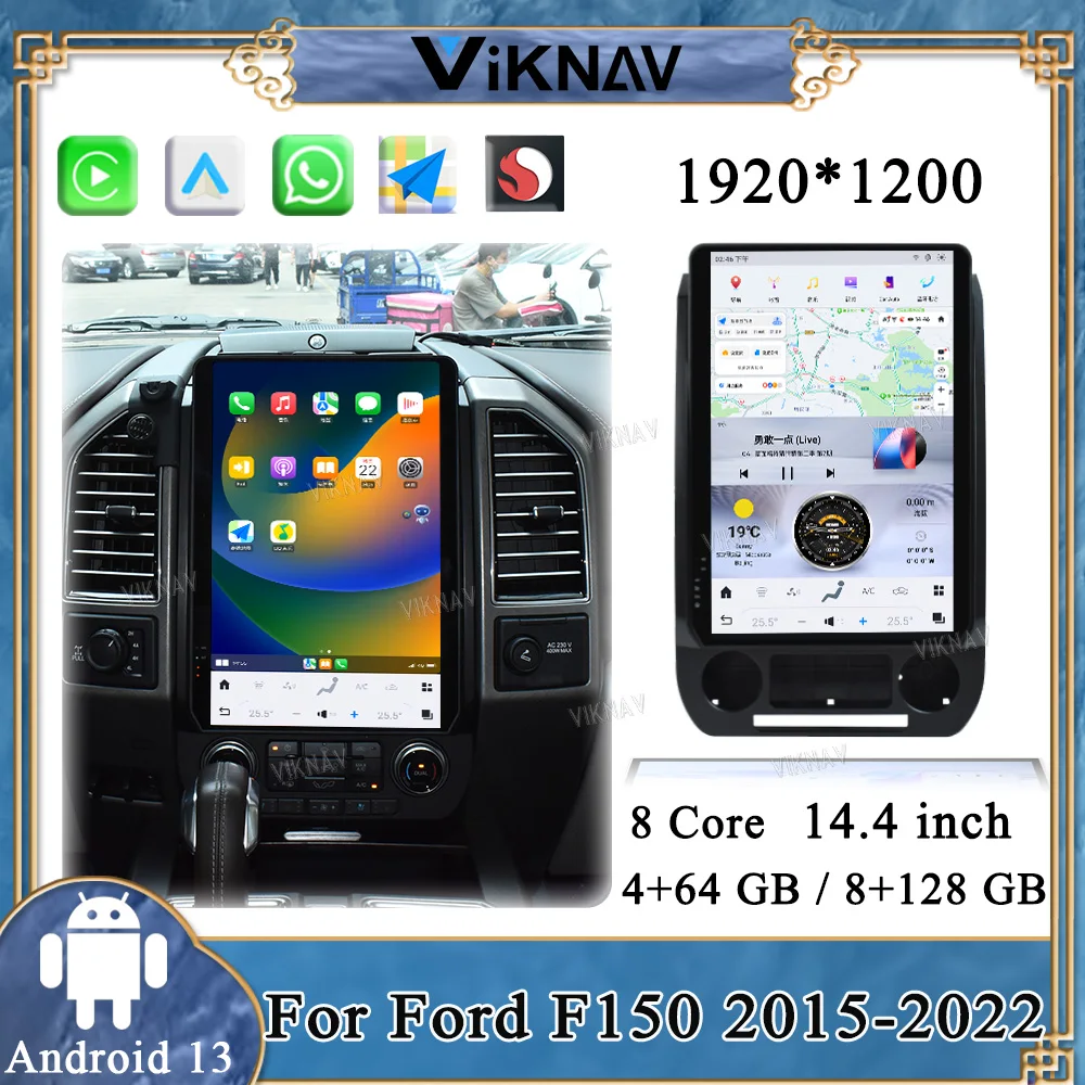 Viknav Upgrade Android Car Radio For Ford F150 2015-2022 Wireless ...