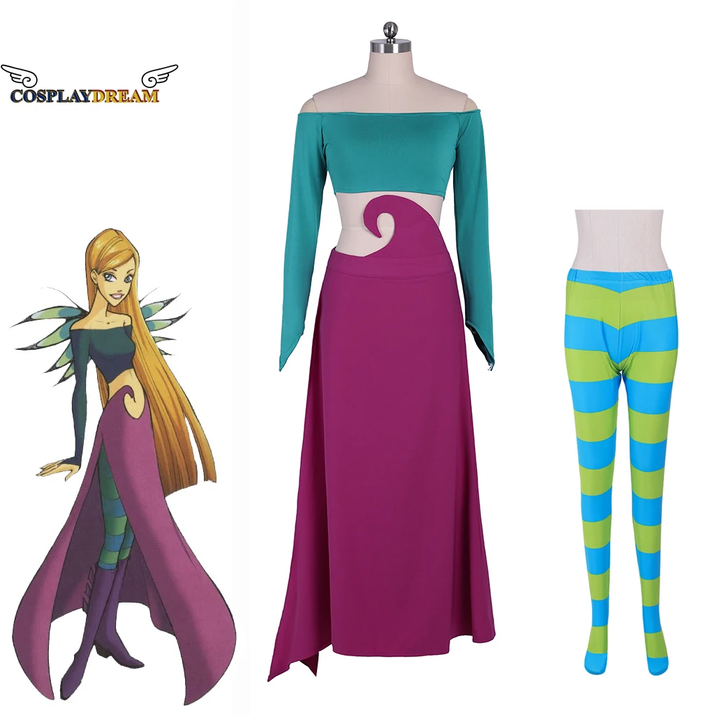 Witch Cornelia Hale Cosplay Costume Women Girls Witch Cosplay Sexy Short Top Long Skirt Striped ...