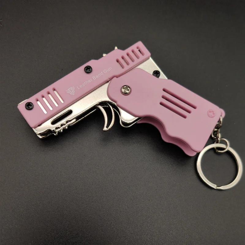 Mini-Keychain-Alloy-Elastic-Rubber-Band-Gun-Toy-Shooting-Pistol-Alloy ...