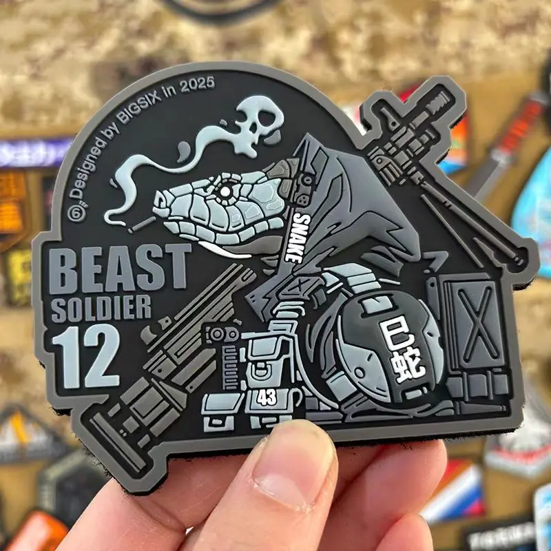 12 Zodiac Snake 3D PVC Patch Arms Beast Soldier Tactical Badge for ...