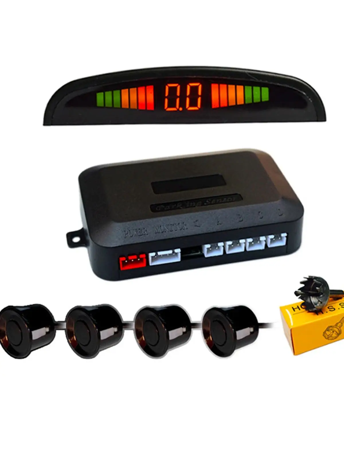 Hippcron-Car-LED-Parking-Sensor-Kit-4-Sensors-22mm-Reverse-Radar-Sound ...