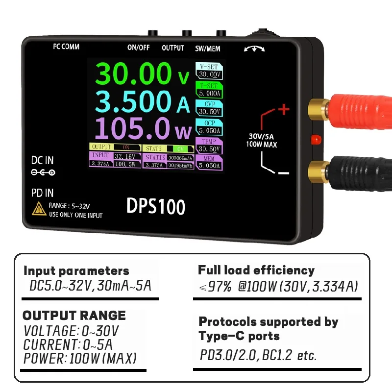 DPS100-100W-output-CNC-Adjustable-DC-Step-down-Regulated-Power-Supply-Mini-Laboratory-Power ...