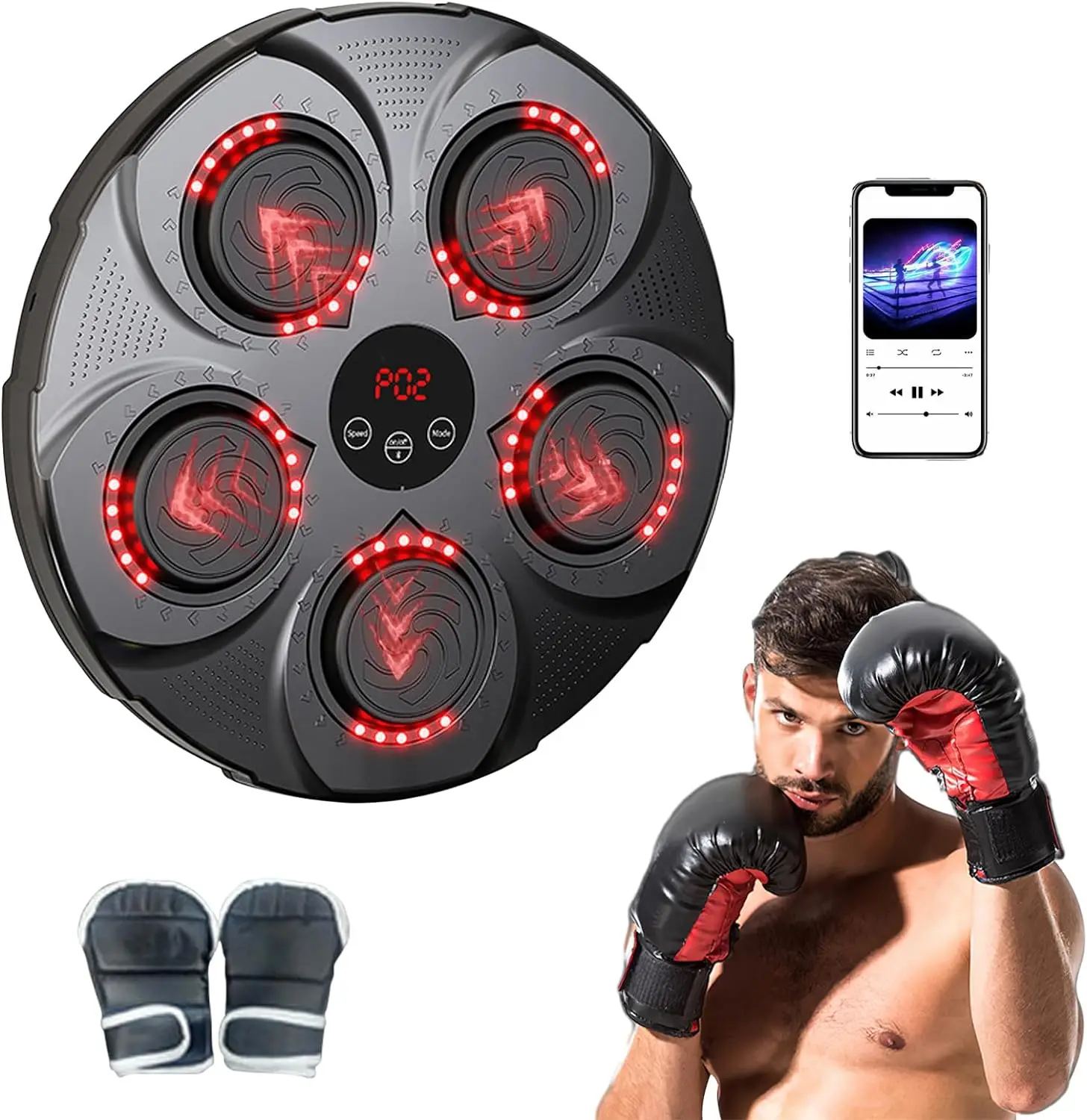Music-Boxing-Machine-Wall-Target-LED-Lighted-Boxing-Training-Punching ...