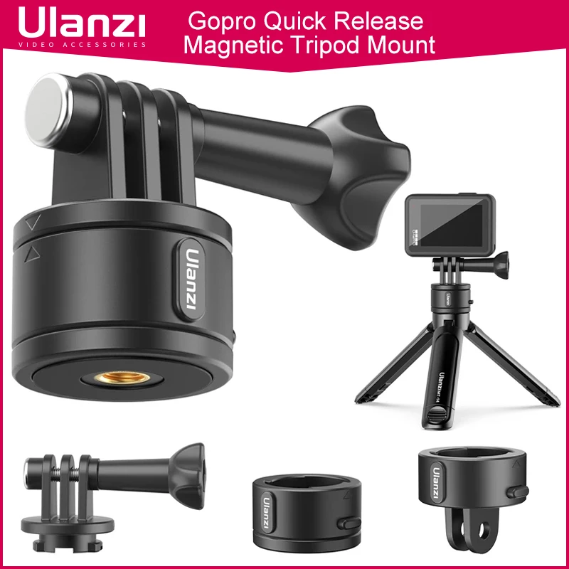 Ulanzi Quick Release Magnetic Mount Base GoPro and 1/4'' Tripod Mount ...