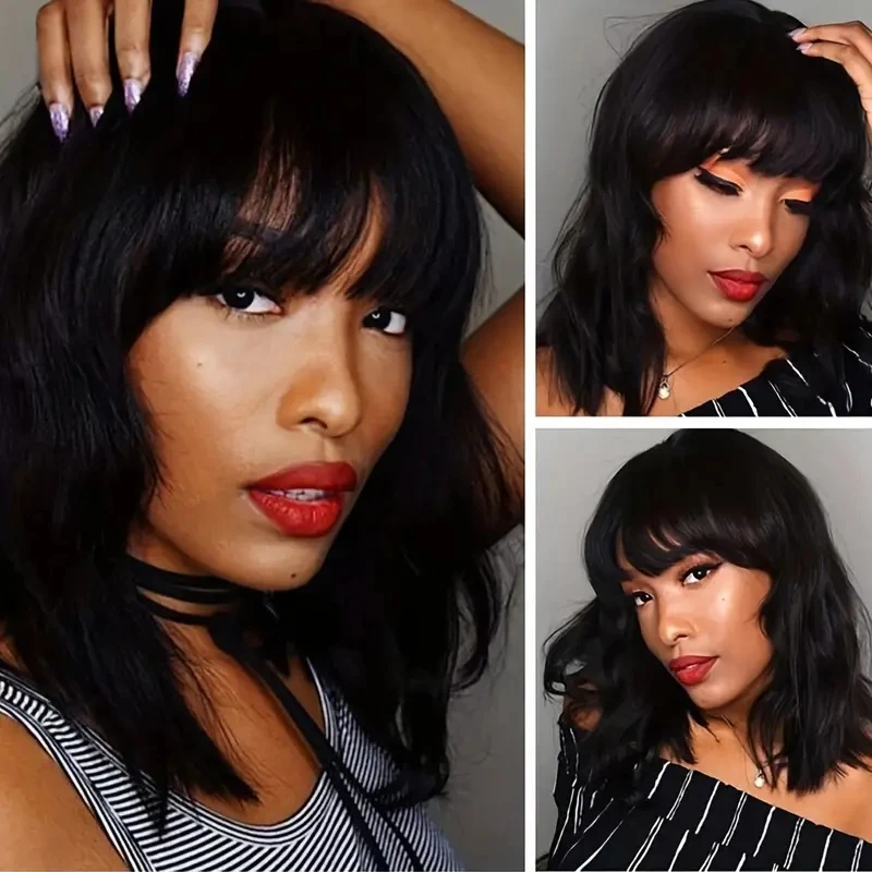 Aircabin-Body-Wave-Bob-Wigs-With-Bangs-180-Density-Bobo-Human-Hair ...