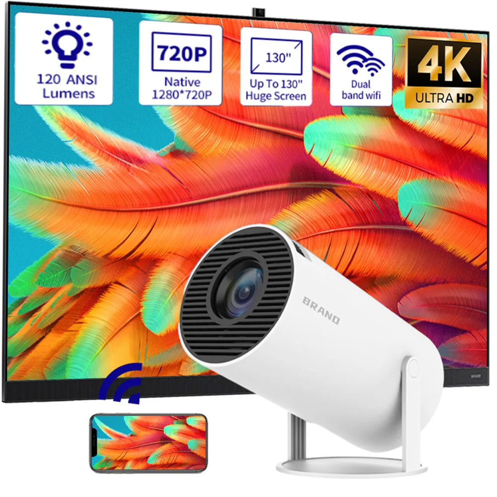HY300-Mini-Projector-4K-Android-11-WIFI6-BT5-0-1080P-1280-720P-Home ...