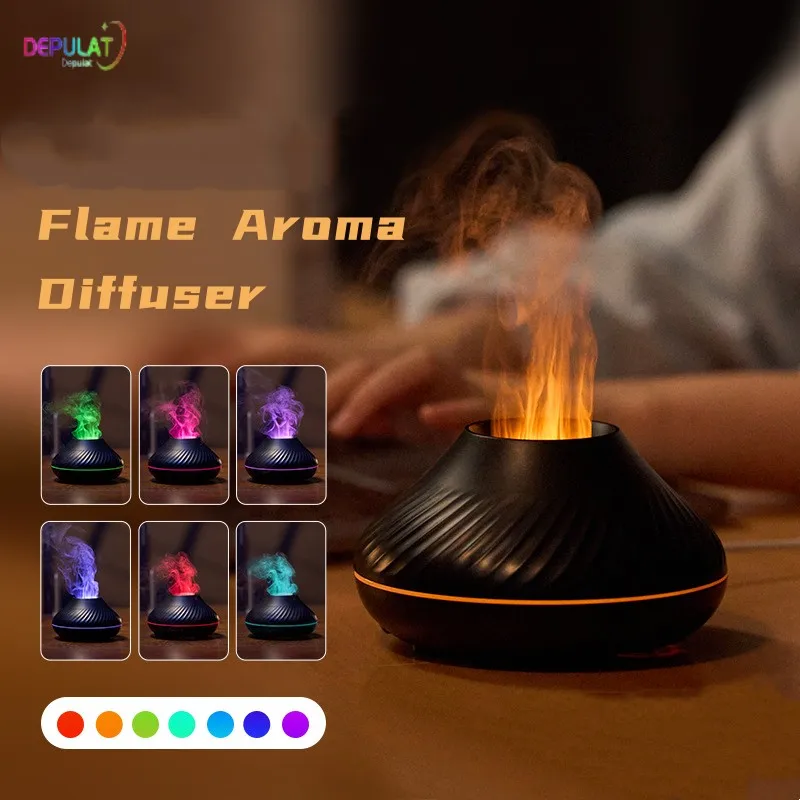 Depulat-Electric-Aromatherapy-Diffuser-Simulation-Fire-Flame-Humidifier ...
