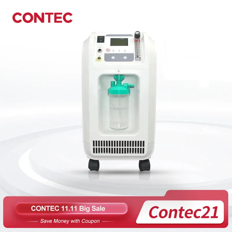 CONTEC concentrador de oxígeno portátil, poco ruido, alta pureza de oxígeno SPO2 y función de ...