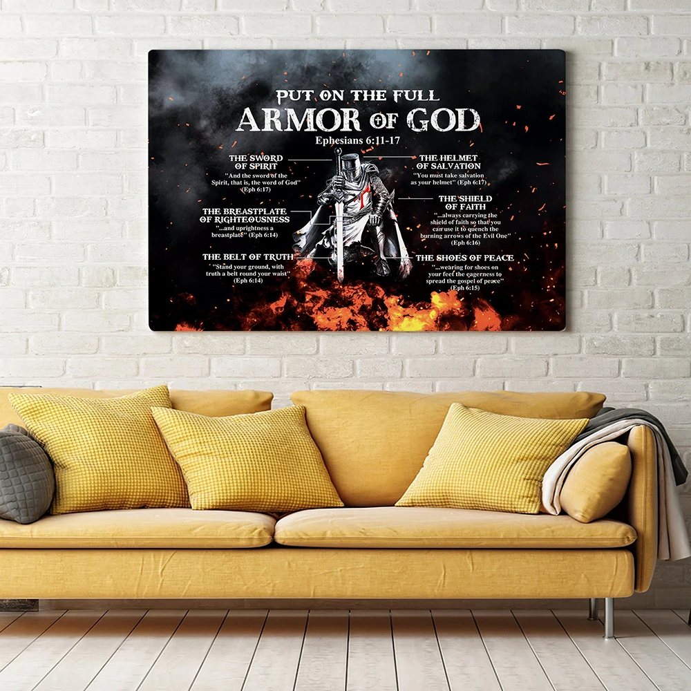 Warrior Knight of Christ Canvas Wall Art Picture Jesus Portrait Baptism ...