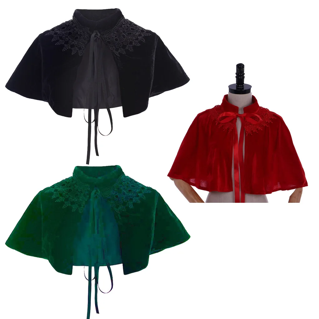 Unisex Adult Velvet Short Length Cloak Victorian Steampunk Cloak ...