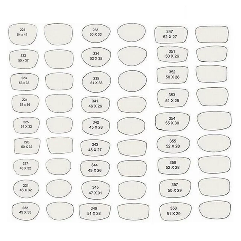 Silhouette Lens Shape Chart