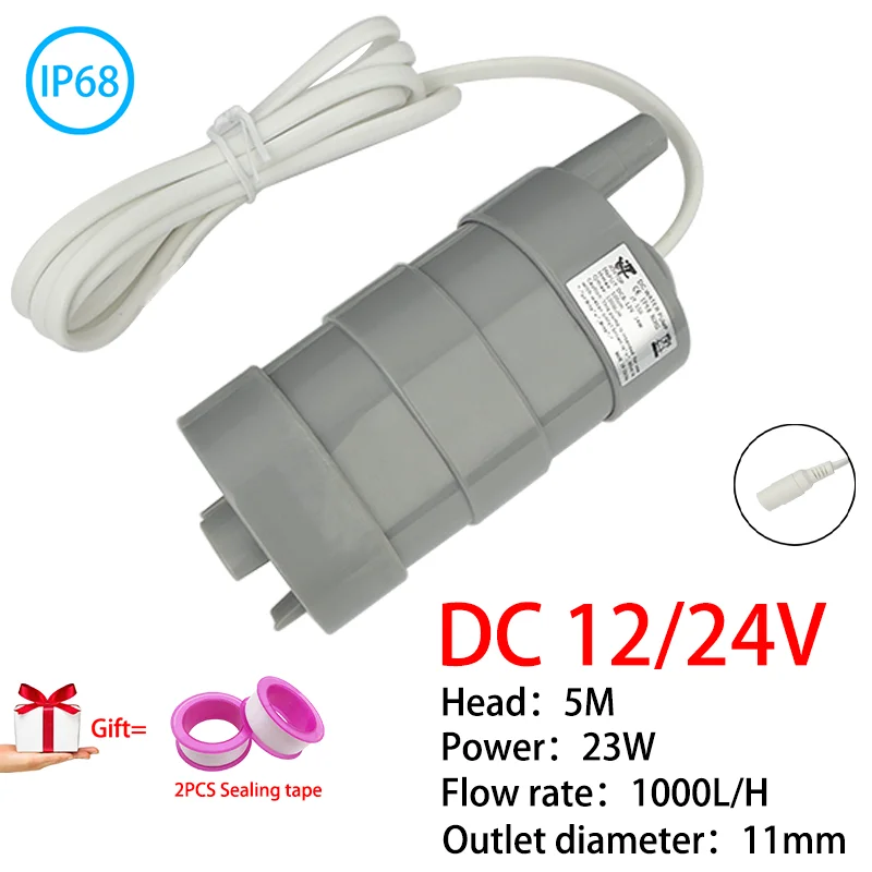 DC12V 24V Brushless Motor Submersible Pump Head 5M 1000L/H Small Pump ...