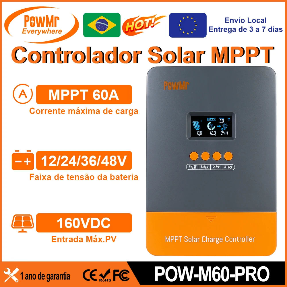 PowMr-Controlador-de-Carga-Solar-100-MPPT-Vers-o-160V-Plus-Regulador ...