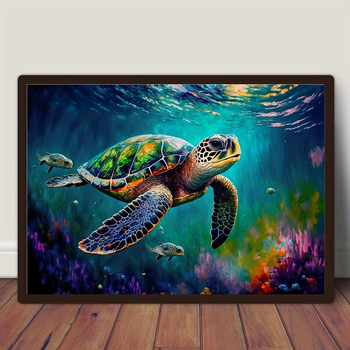 Canvas-Print-Poster-Sea-Turtle-Cruise-Seaweed-Wall-Art-Picuter-Vibrant ...