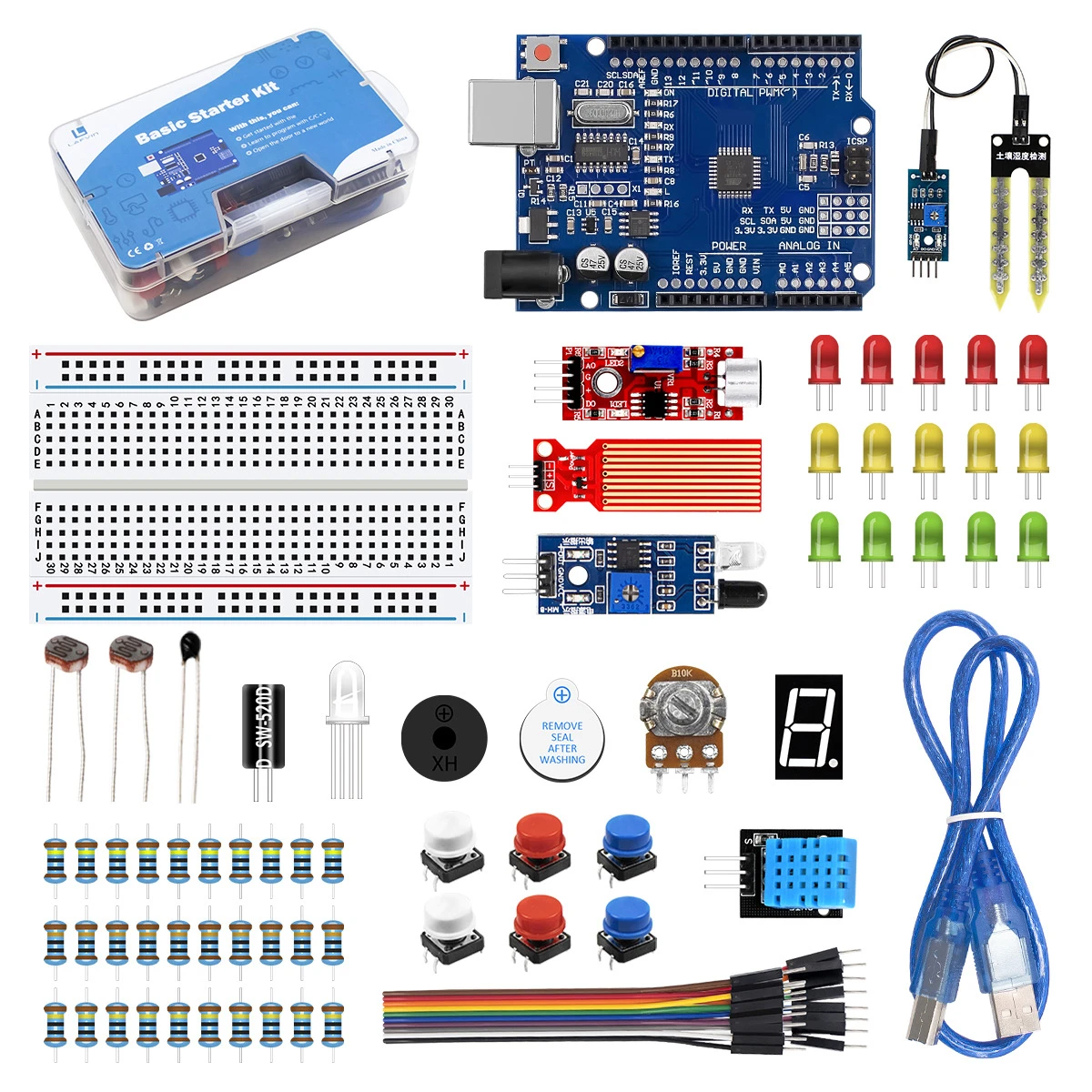Lafvin – Kit De Démarrage De Base Pour Arduino Uno, Kit De Bricolage R3 ...