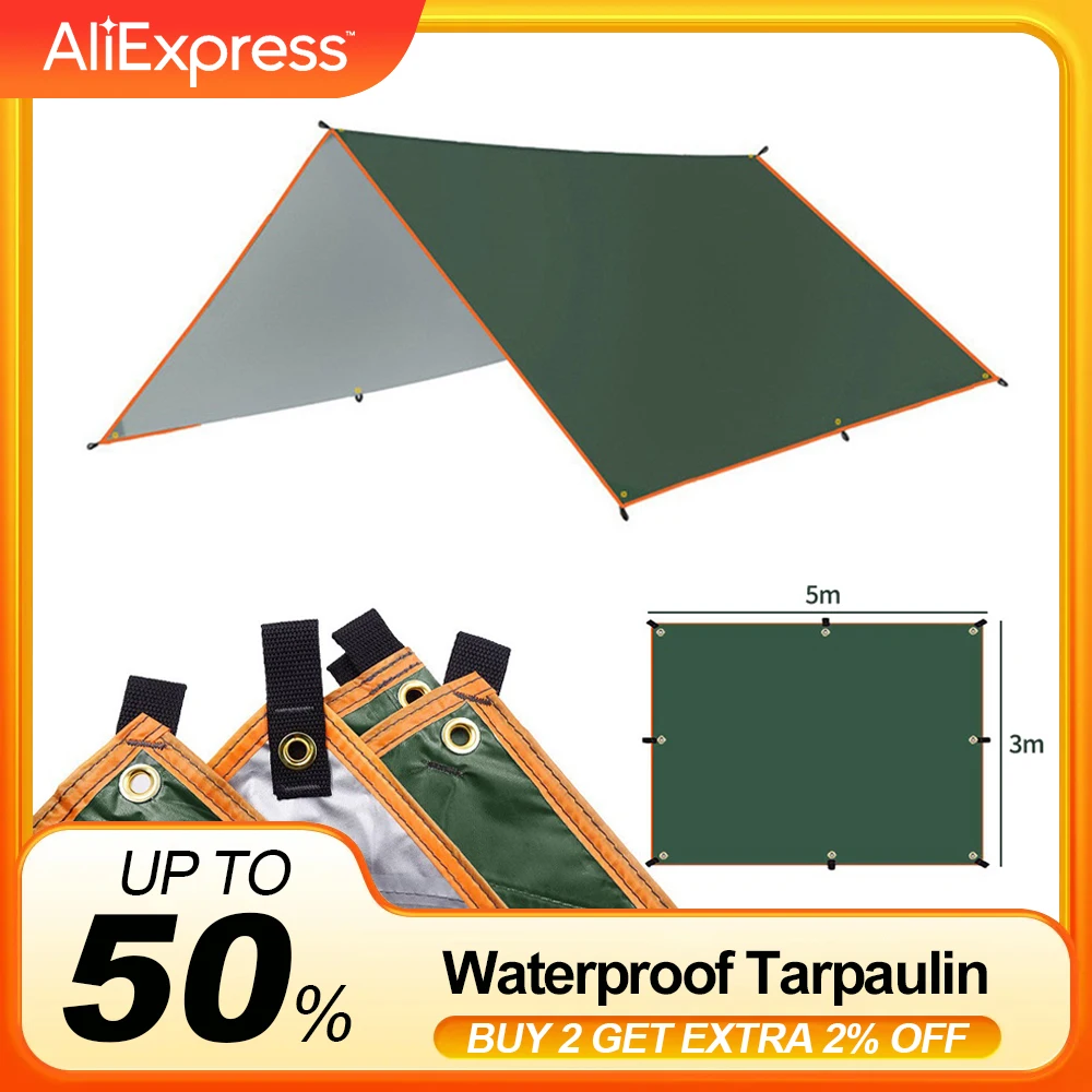 3x5m-3x3m-Waterproof-Tarp-Tent-Shade-Ultralight-Garden-Canopy-Sunshade ...