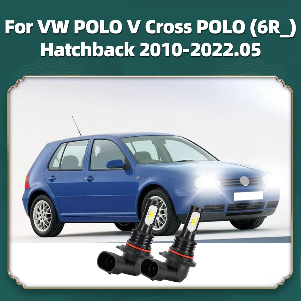 2x LED Car Front Fog Bulb 6000K 15000LM For VW POLO V Cross POLO (6R ...