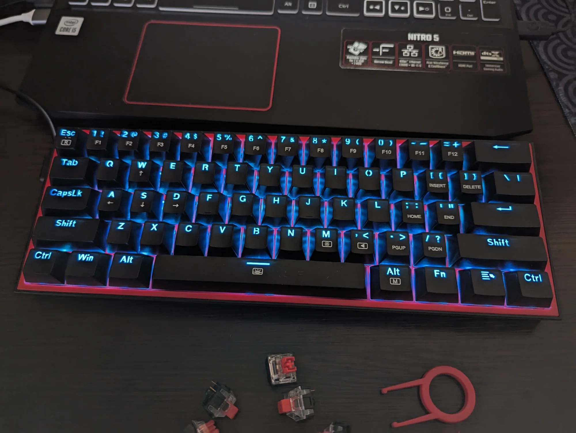 REDRAGON Fizz K617 RGB USB Mini Mechanical Gaming Wired Keyboard Red ...
