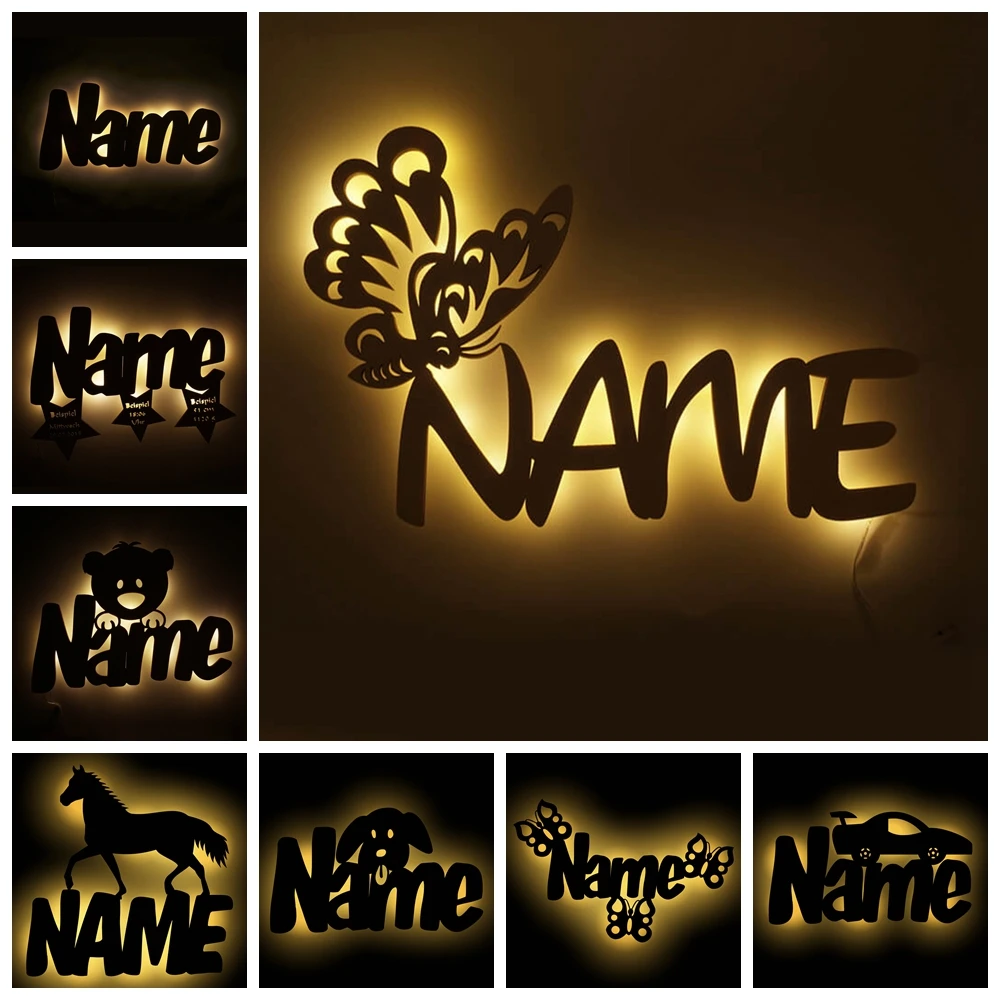 Personalized-Name-Led-USB-Wood-Wall-Lamp-with-Butterfly-Star-Moon-Puppy ...