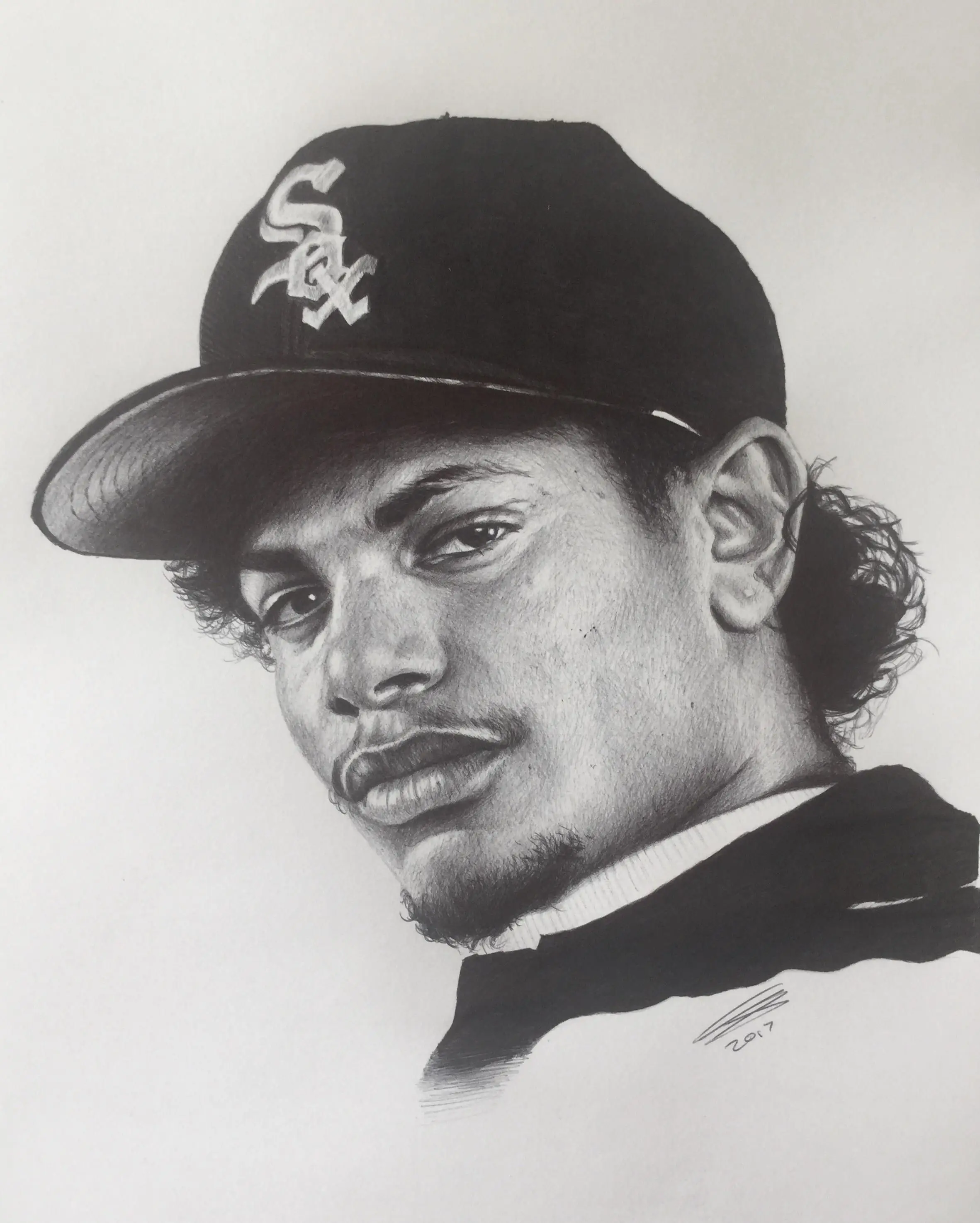 Eazy E Black And White Drawing