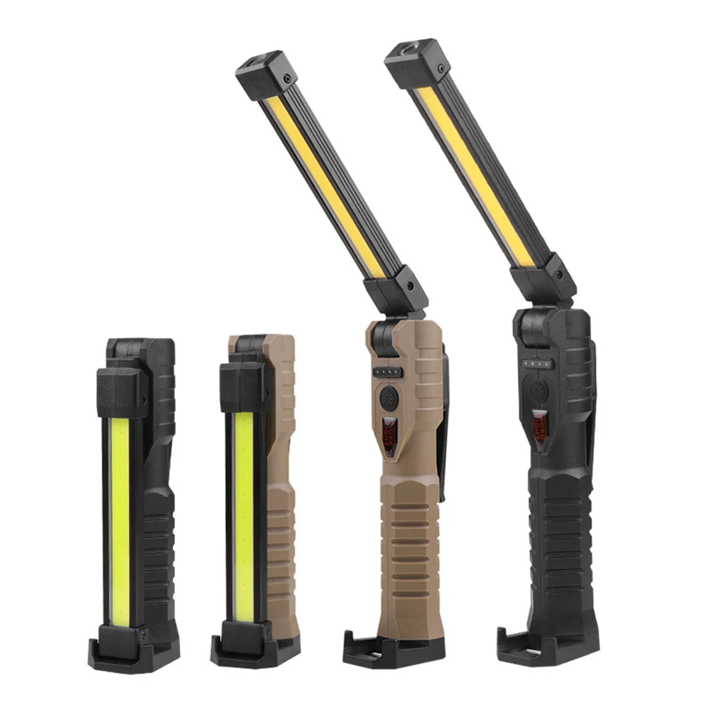 Folding Cob Led Xpe Flashlight Usb Rechargeable Work Light Magnetic ...