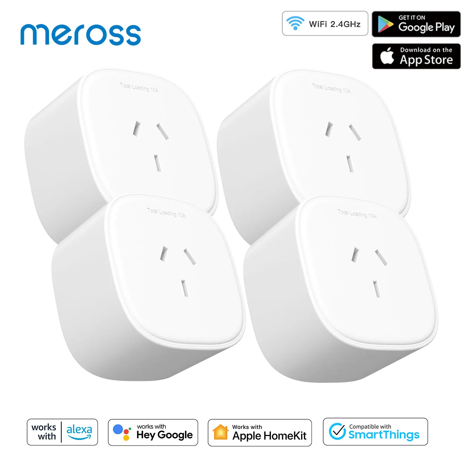 Meross HomeKit Smart WiFi Plug AU Socket Timer Function APP Remote Control Support Alexa Google ...
