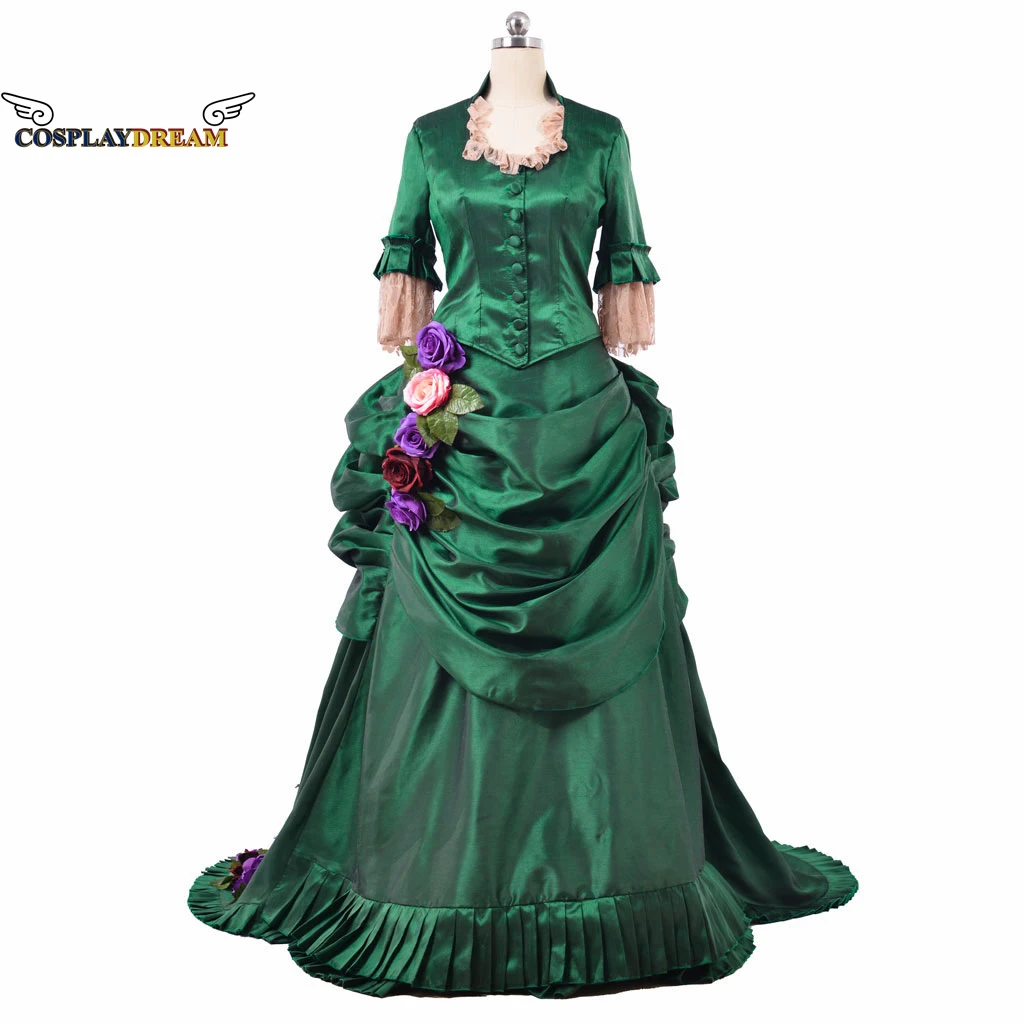 Vestidos vitorianos feitos sob encomenda 18th victorian azáfama verde ...