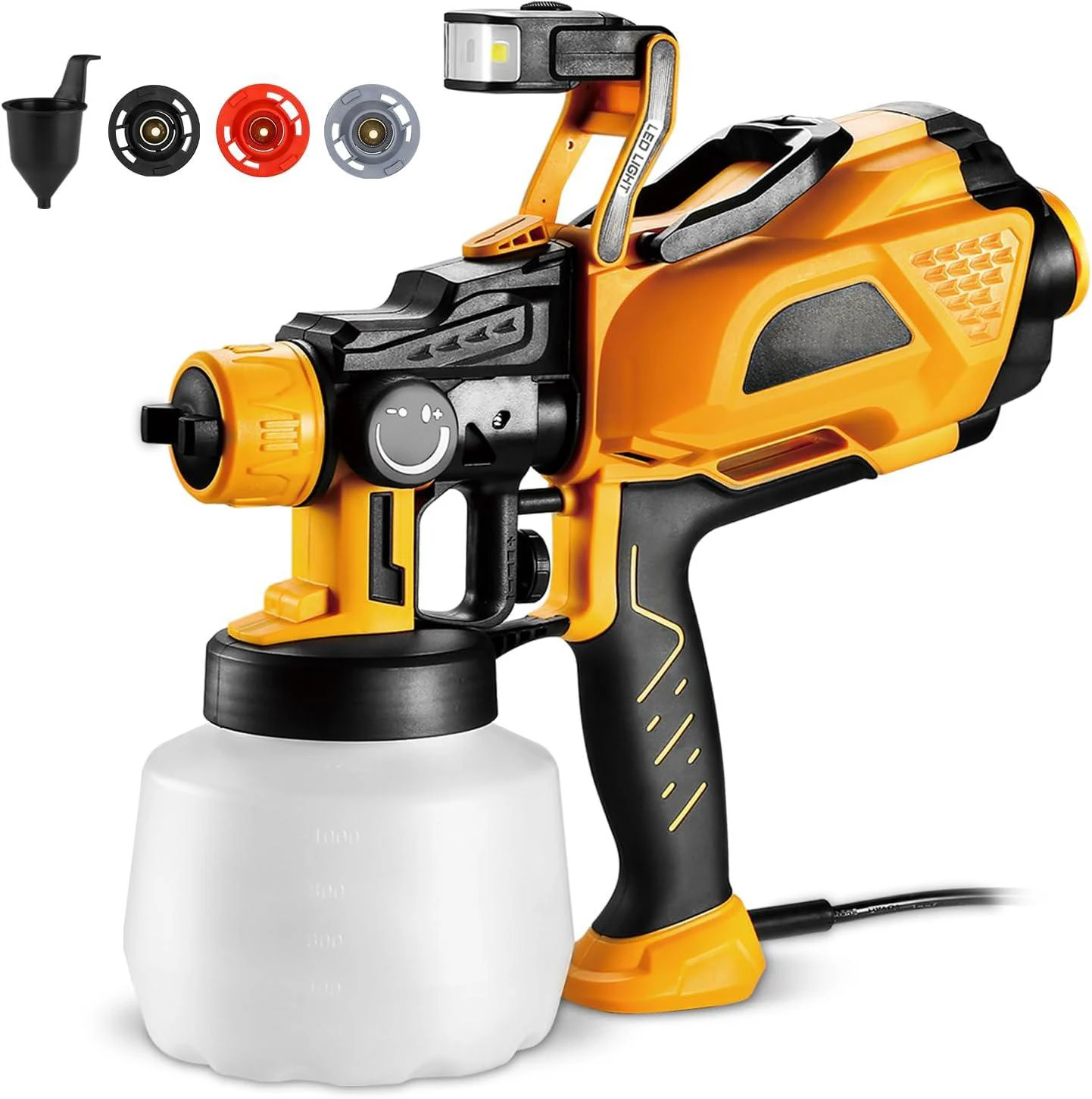 1200ml-HVLP-Spray-Gun-with-LED-light-High-Power-Electric-Paint-Sprayer ...