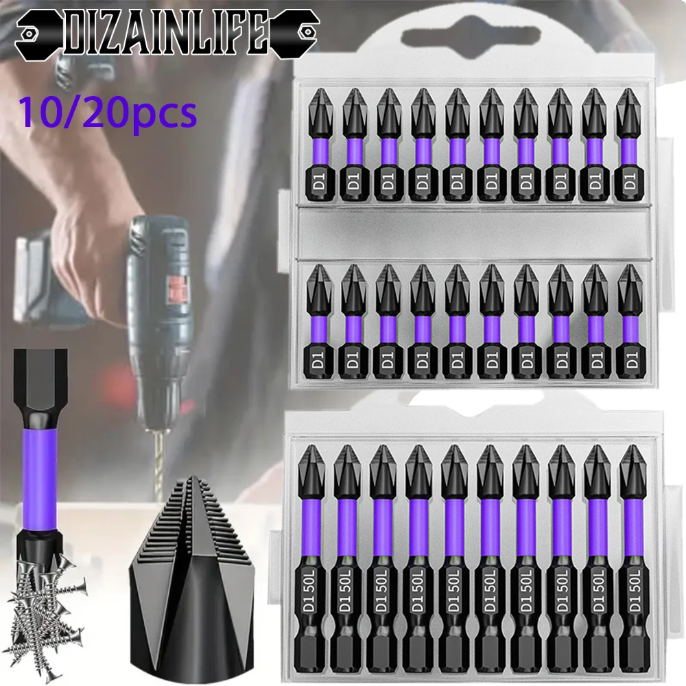 10-20PCS-PH2-Impact-Driver-Bit-Set-Magnetic-Cross-Screwdriver-Set ...