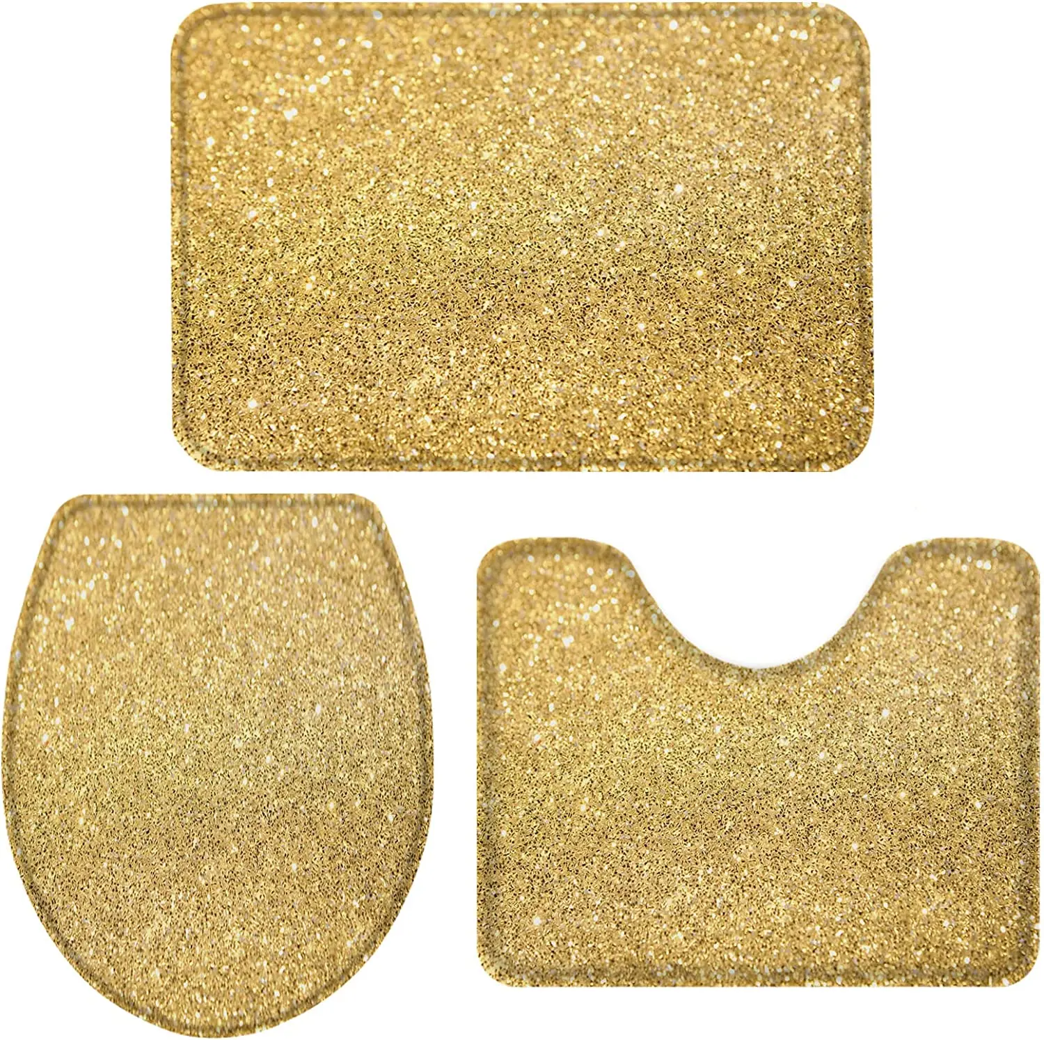 3-Piece-Bath-Rugs-Sets-Gold-Glitz-Sequins-Toilet-Sets-Bath-Mat-Water ...