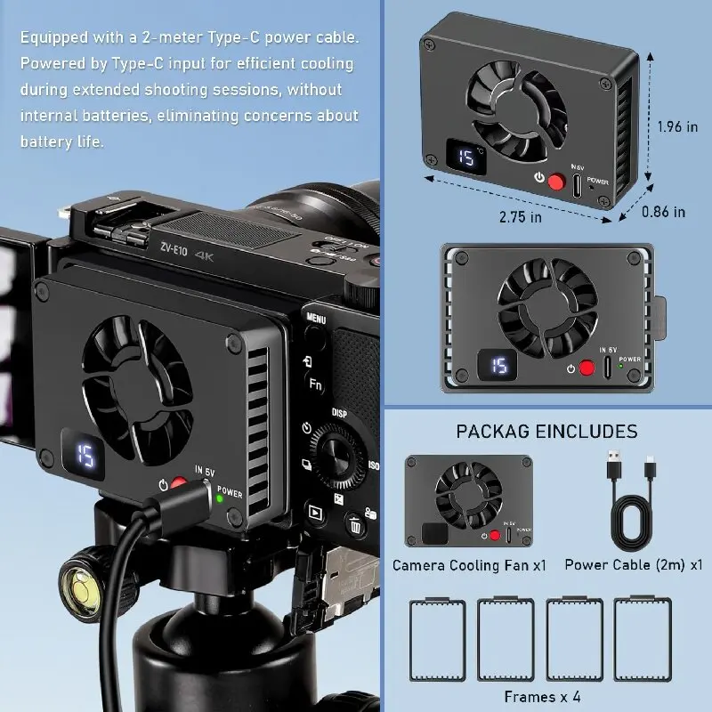 Desiontal-Camera-Cooling-System-Heat-Sink-Cooling-Fan-For-Sony-Canon ...