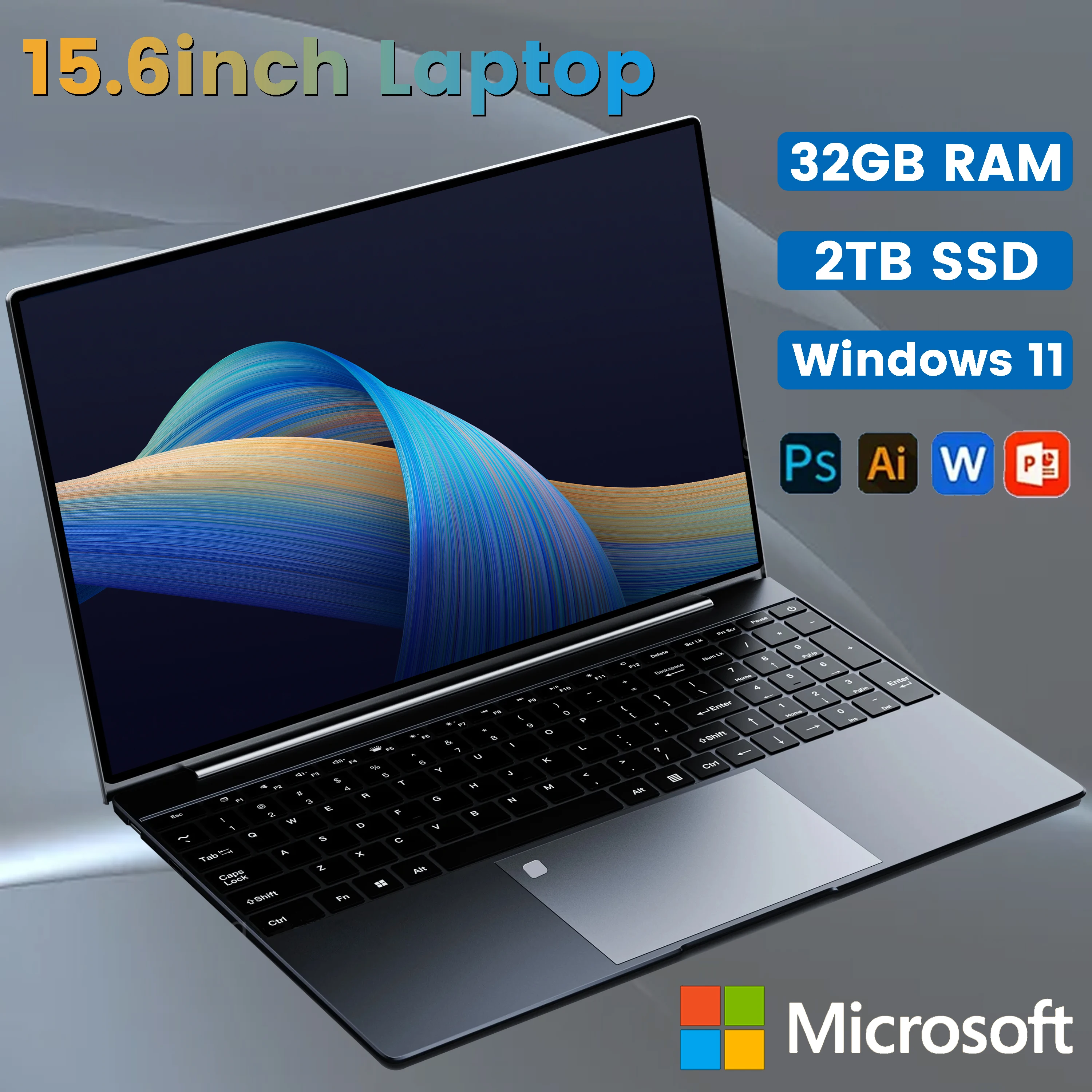 New-N5095-Laptop-32GB-RAM-2048GB-SSD-Intel-Windows-11-Pro-Office-pc ...