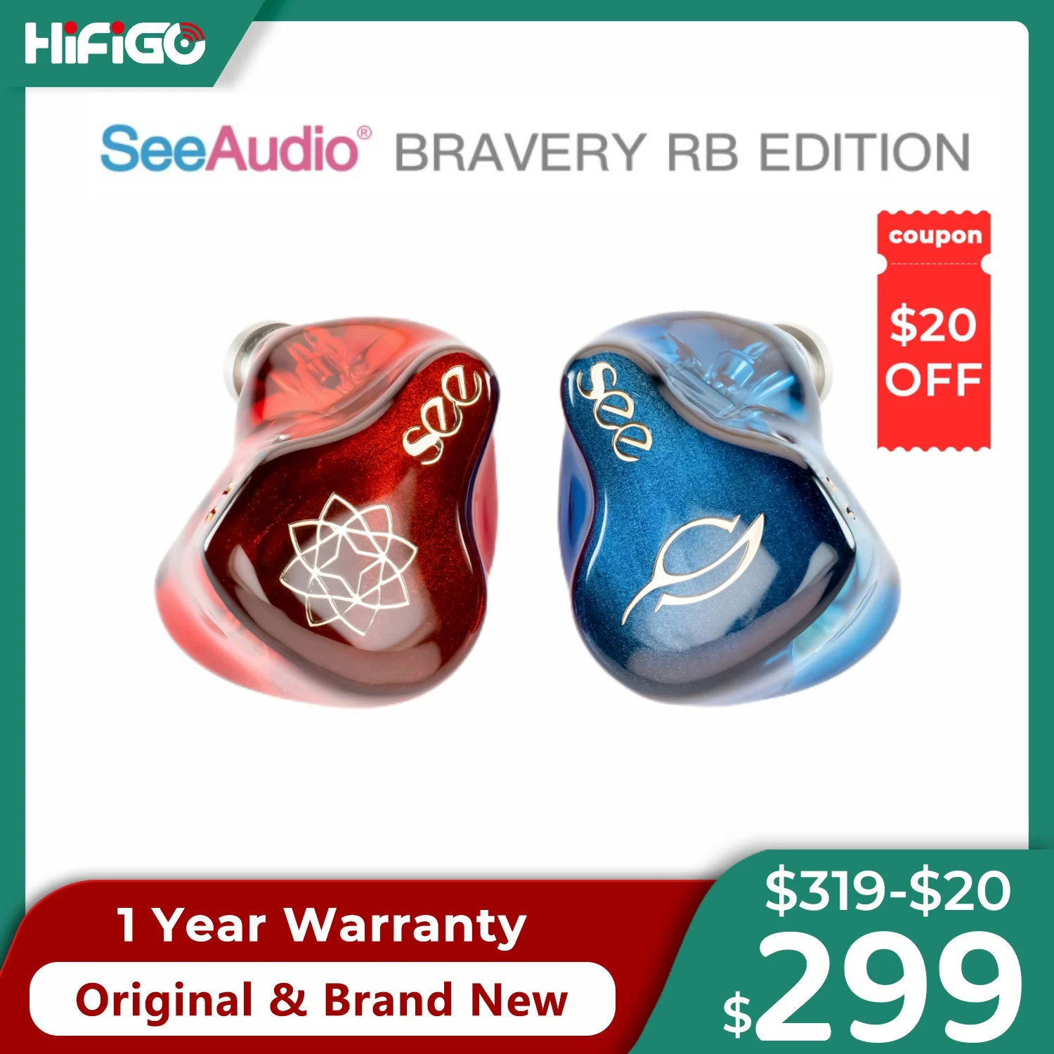 SeeAudio Bravery RB Edition Anniversary 4 Balanced Armature In-Ear ...