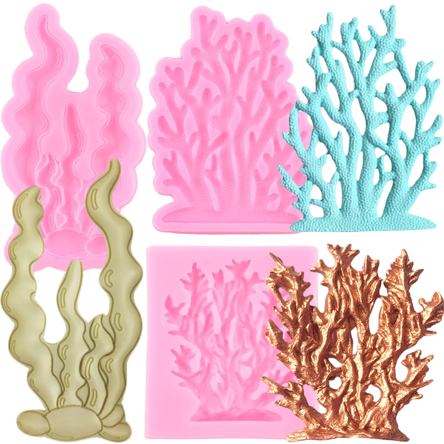 Sea-Coral-Silicone-Mold-Seaweed-Fondant-Molds-Chocolate-Gumpaste-Mould ...